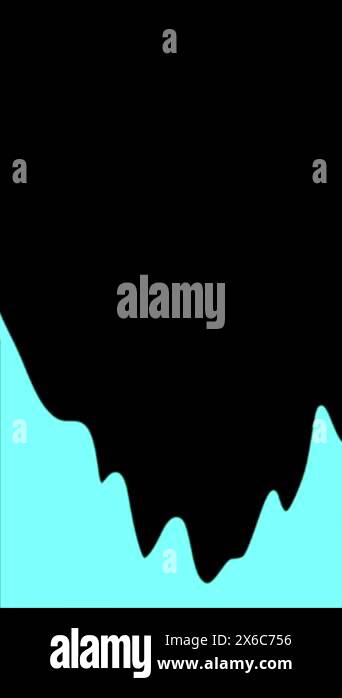 White and blue liquid animation transition on black vertical background ...