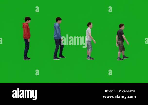 3D man walking on green screen, people render animation 4k Stock Video ...