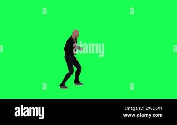 3D man jumping on green screen, people render animation 4k Stock Video ...