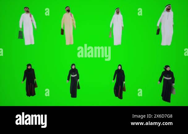 3D animation of Arab couples walking and shopping in Dubai shops from ...