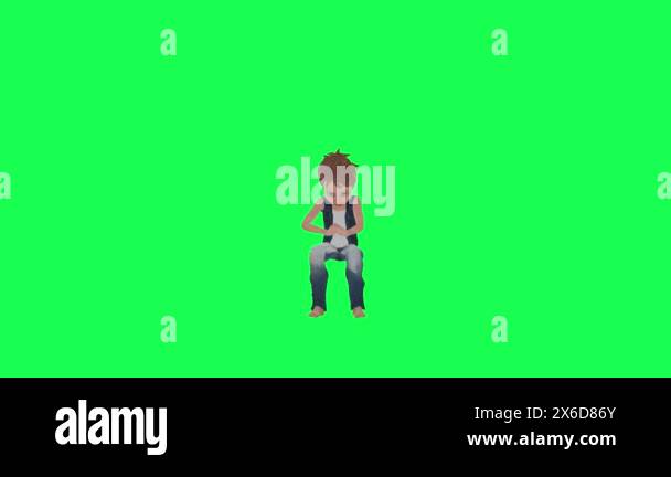 3d guy typing green screen chromakey people render 4k animation Stock ...