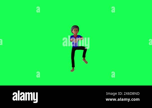 3d boy dancing on chroma green screen people render 4k animation Stock ...