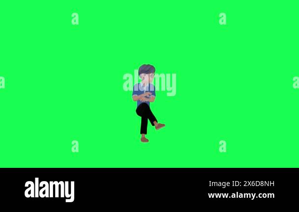 3d boy sitting on chroma green screen people render 4k animation Stock ...