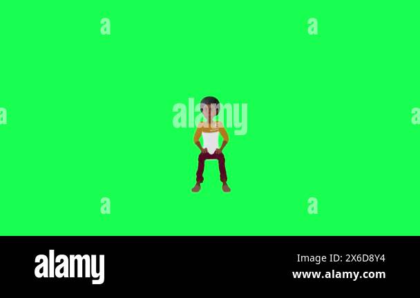 3d man cheering, green screen with 4k animation rendering of people ...