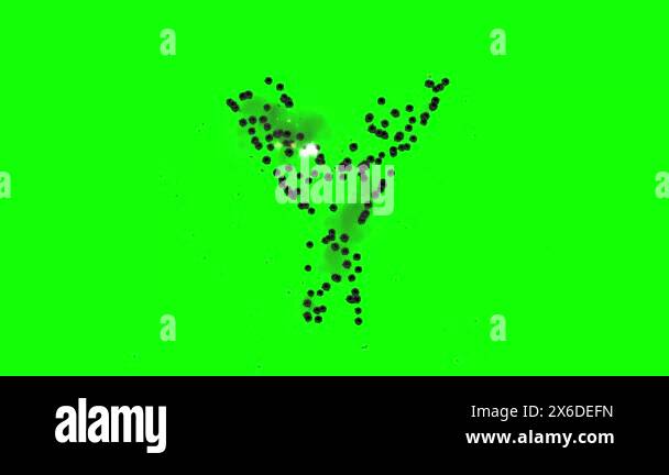 English alphabet Y formed by bullet shots on green screen background ...