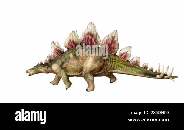 3D rendering Stegosaurus dinosaur, distinguished by its row of uniquely ...