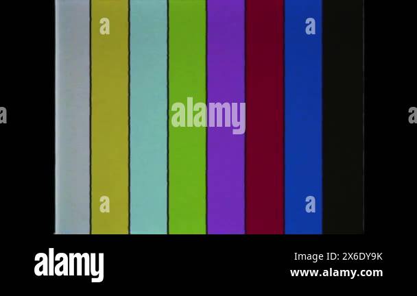 SMPTE color bars with VHS effect. SMPTE color stripe technical problems ...