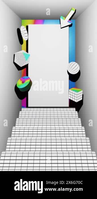 This animated background template features a modern geometric style ...