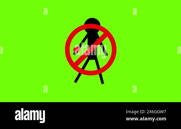 Men walk banned, do not walk sign, do not enter into the restricted ...