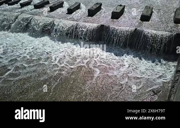 Water flowing down a concrete channel Stock Videos & Footage - HD and ...