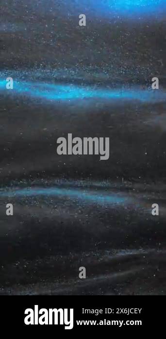 Vertical Screen: Sparkling blue stripes overlay a dark cosmic backdrop ...