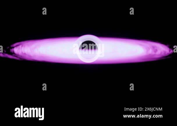 Black hole absorbs purple matter and shines in a looped animation ...