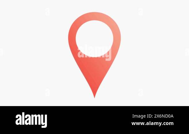 Map route location icon animation on white background and green screen ...