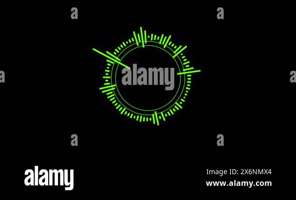 Radial green waveform equalizer. Seamlessly looped circle sound wave with alpha channel Stock ...