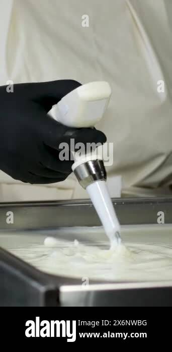 Moving through the Industrial Dairy Production Facility. Huge Milk ...