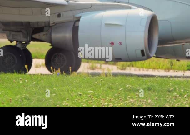 Jet engine with shimmer haze and distortion or formation of a ...