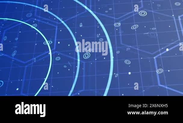 Geometric circles and hexagons moving motion graphic in 4K. Business ...