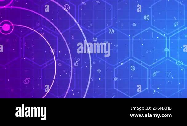 Geometric circles and hexagons moving motion graphic in 4K. Business ...