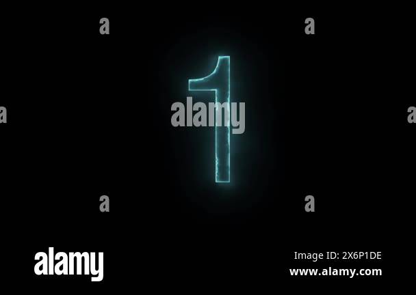 Number 1 animated in loop with neon colors. Graphic element for ...