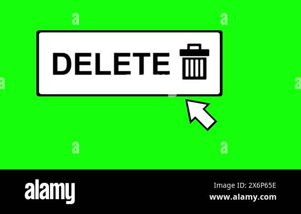 video drawing animation mouse cursor clicking on delete button digital ...