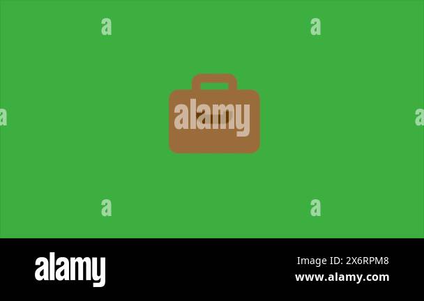 Animation video sign briefcase on green screen background Stock Video ...