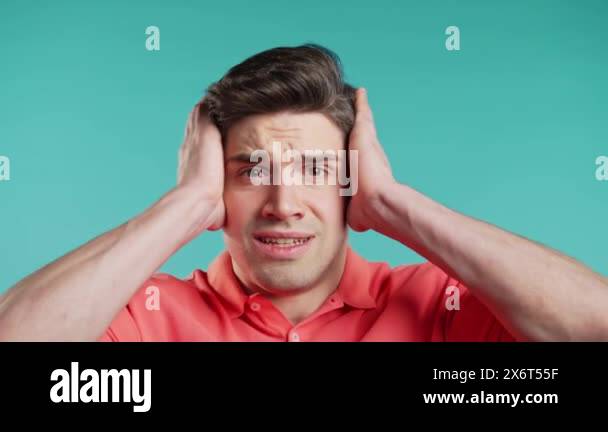 Worried man doing panic despair gesture, like no, I forgot ...