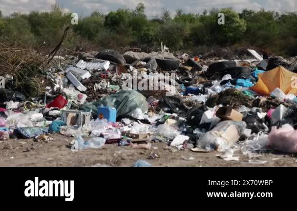 Plastic waste, Waste overflow, Pollution crisis. Vast areas are overrun with enormous amounts ...