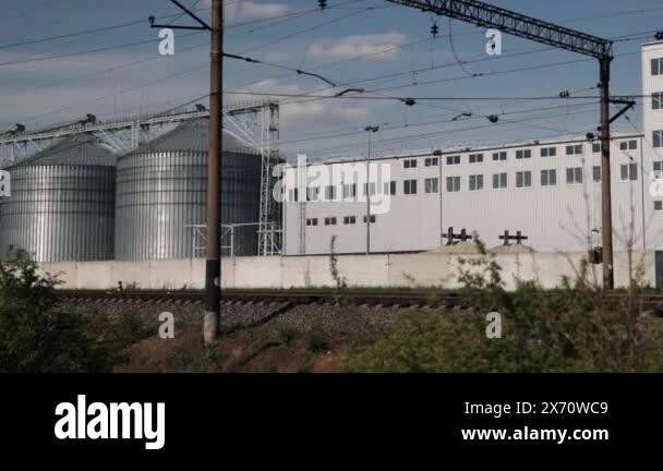 Agricultural Silos, Sky photography, Silo technology. Silos and white ...