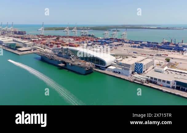 US Navy aircraft carrier at Port Miami during Fleet Week 2024 Stock ...