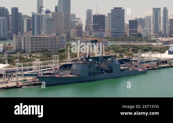 USCG United States Coast Guard Navy Ship at Port of Miami during Fleet ...
