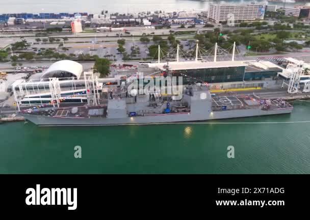 Ships on display at Port Miami Fleet Week 4k 2024 Stock Video Footage ...