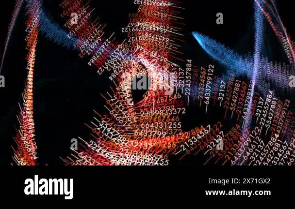 Data Code Numbers Network Information Animation Background. High ...