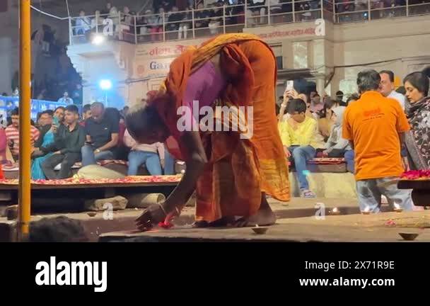 Varanasi, Uttar Pradesh, India - March 20 2024: Portrait of an old ...