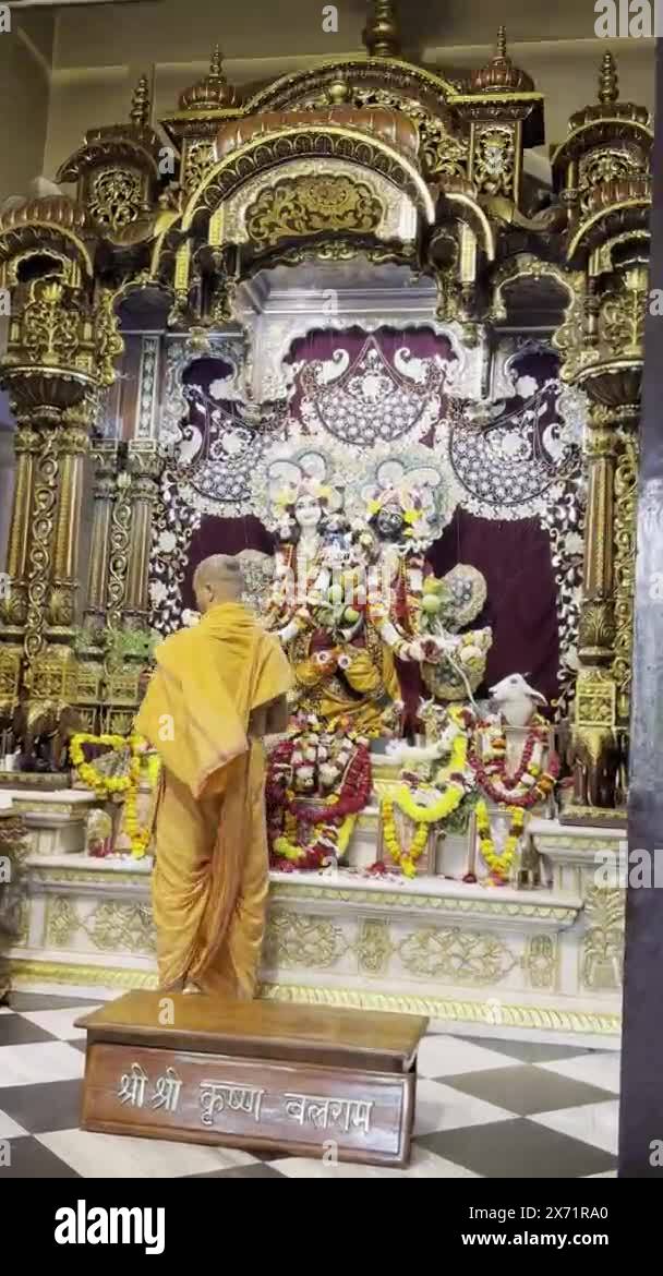 Vrindavan, Uttar Pradesh, India - December 16 2023: Holy idol of lord ...