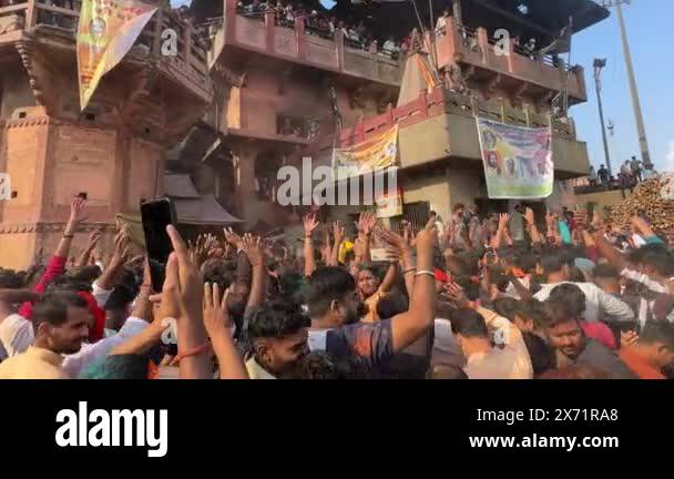 Varanasi, Uttar Pradesh, India - March 21 2024: Indian and foreign ...