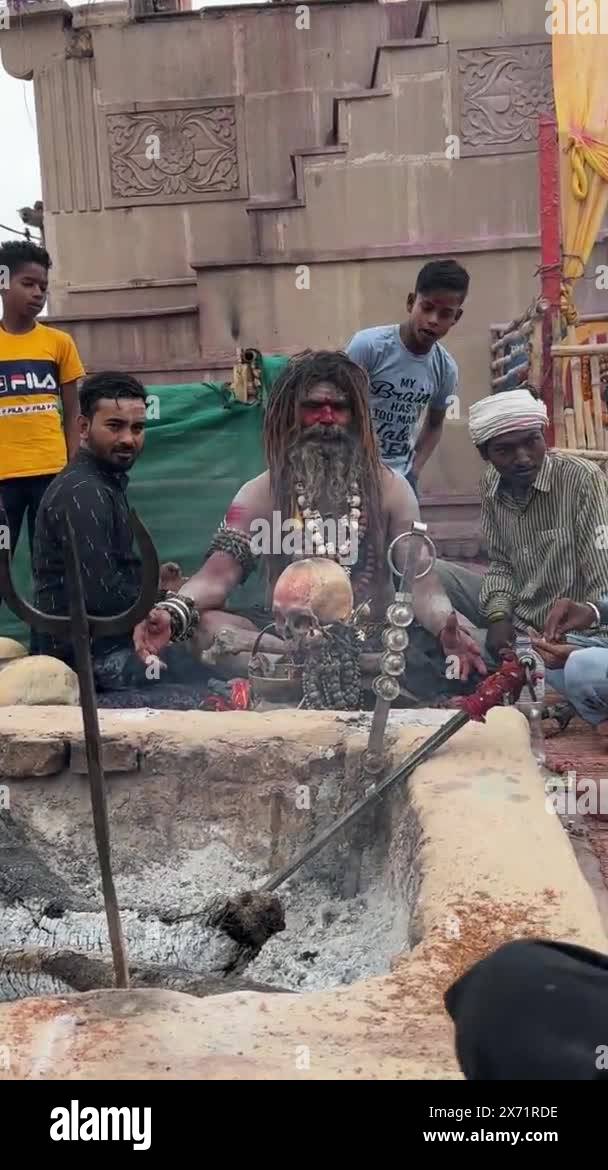 Varanasi, Uttar Pradesh, India - March 22 2024: Portrait of an male ...
