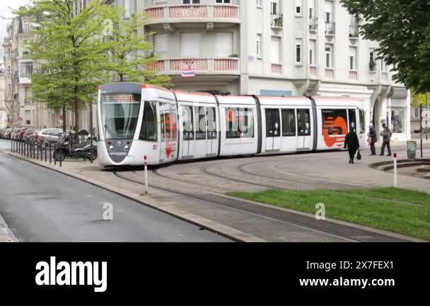 Reims, Grand Est, France - 05132024 - View of the Tramway of the city ...