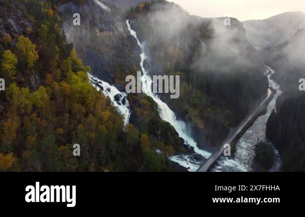Latefossen is one of the most visited waterfalls in Norway and is ...