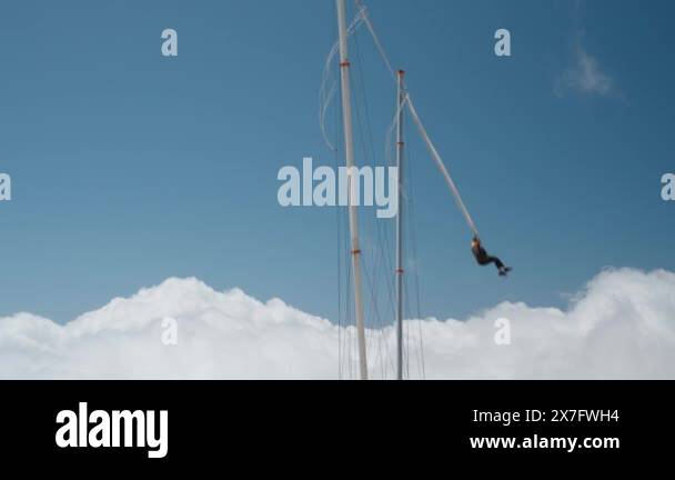 A tourist attraction a Slingshot or Catapult. high in the mountains ...