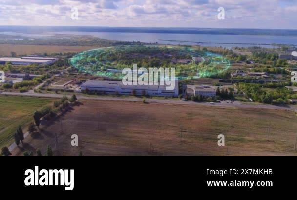 A cell data tower is broadcasting a signal. Visualization of signal ...