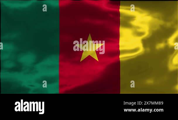 Loop Animation the flag of Cameroon, waving flag 4k animation footage ...