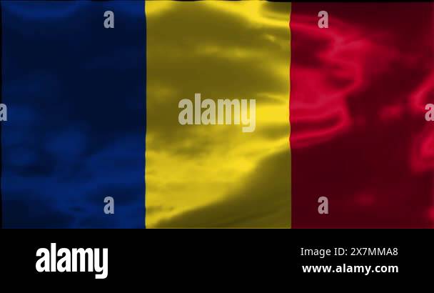 Loop Animation the flag of Romania, waving flag 4k animation footage ...
