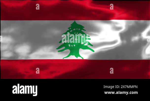 Loop Animation the flag of Lebanon, waving flag 4k animation footage ...