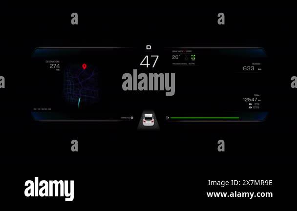 EV Car dashboard template. Car charging user interface. Digital ...