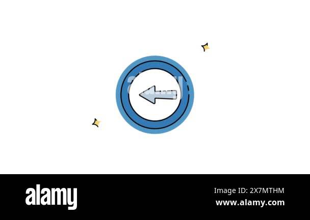 left arrow icon animation video for traffic sign concept , isolated ...