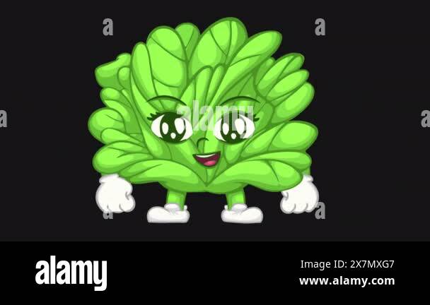 Dancing spinach cartoon character. humanized spinach vegetable ...
