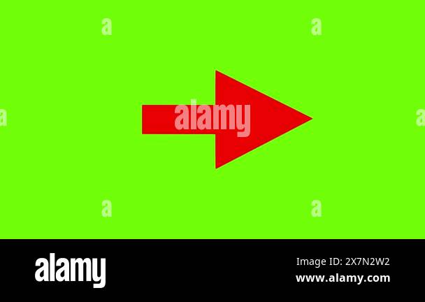 Red arrow sign, this way symbol, arrow pointing left to right side on ...