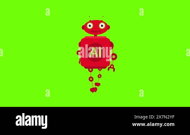 Cartoon front pose robot character walk cycle, 2d animation of a ...