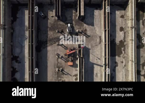 Construction of massive sand trap for wastewater treatment from above ...