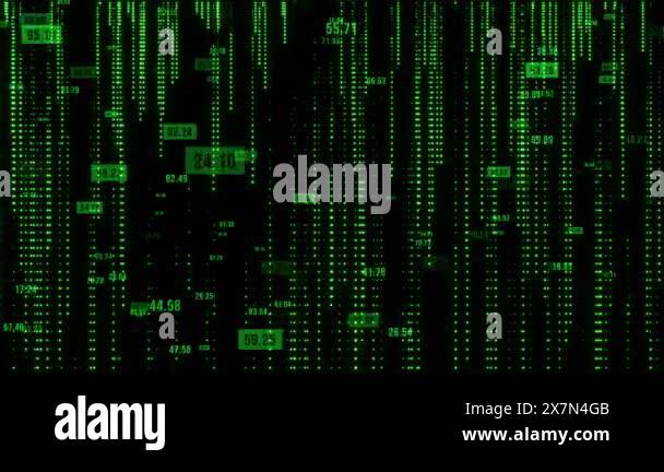 Abstract digital or technology background with numbers. Binary data and streaming code. The ...